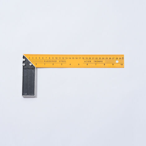 250mm Carpentry Square, Aluminum Base, Length Measuring Tool, Yellow