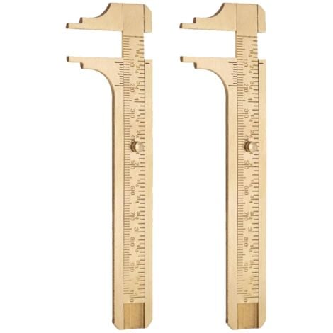 2pcs Measuring Tools,Pocket Vernier Caliper,Brass Ruler,Brass Sliding ...