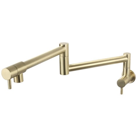 Telescopic Folding Kitchen Faucet Double Swivel Handle Single Cold ...