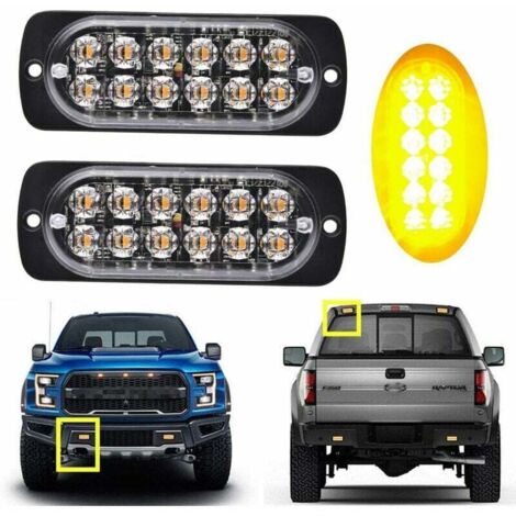 12 LED Car Strobe Brake Light - 12V-24V Vehicle Light Bar - Safety ...