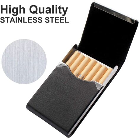 1 Pcs Metal Cigarette Case Red Cigarette Box PU Leather Cigarette ...