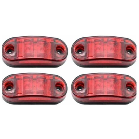 4 Packs LED Side Marker Lights, 12-24V White Red Double Side Warning ...
