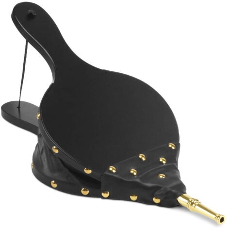 Wooden Bellows, Hand Blower for BBQ, Fire Pit and Camping - Black