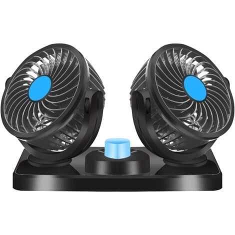 12v Dual Head Fan, Dual Head Electric Cooling Fan, 360° Rotation 2 ...