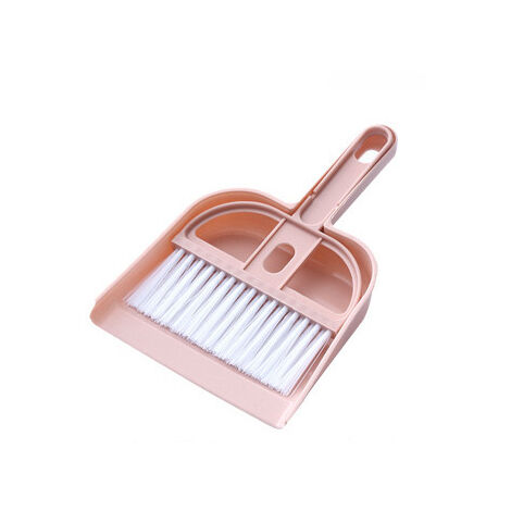 (Pink)Small Broom and Dustpan for Home Mini Dustpans with Brush Set