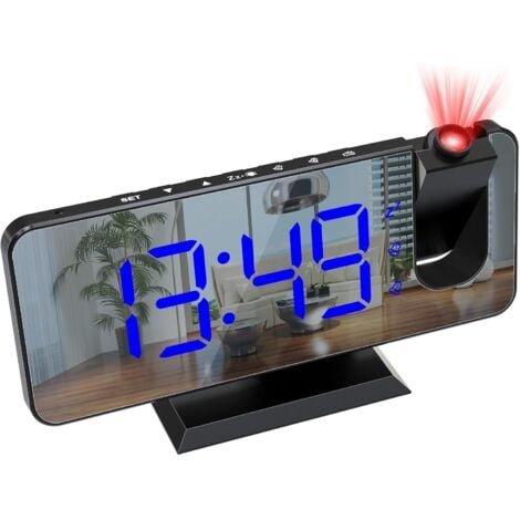 (Blue Text)Ceiling Projection Alarm Clock, Ceiling Projection Alarm ...