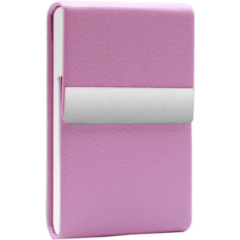 1 Pcs Metal Cigarette Case Pink Cigarette Box PU Leather Cigarette ...