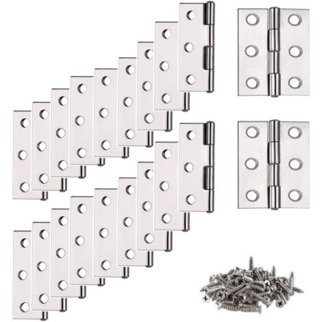 Stainless Steel Hinges, 20 Pieces Small Hinges (with 120 Screws ...