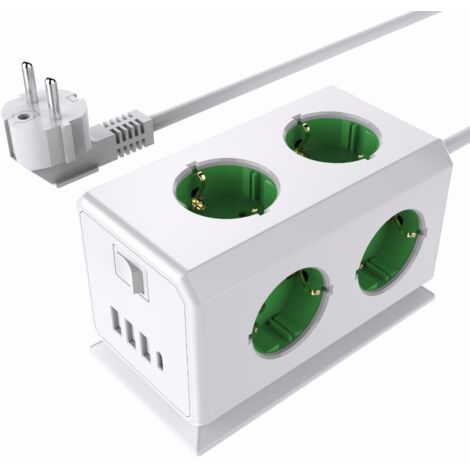 Power Strip Tower Surge Protector, 8 Outlets, 4 USB Ports 1.5m Pure ...