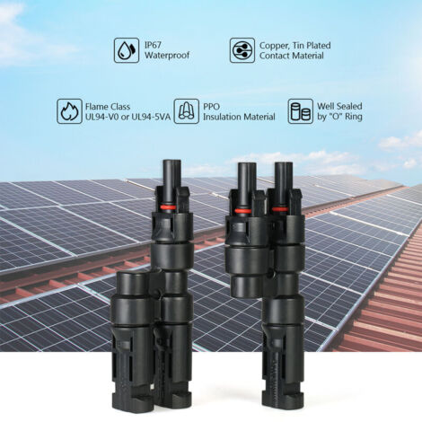 T connector MC4 solar connector waterproof three-way connector