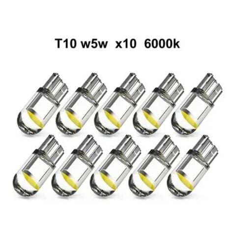 10 Pieces White，T10 w5w LED with 1 COB LED chip 12v DC 10 pieces white