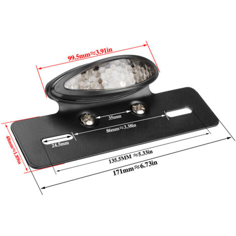Motorcycle Tail Light Brake Light License Plate Light Red and White Red ...