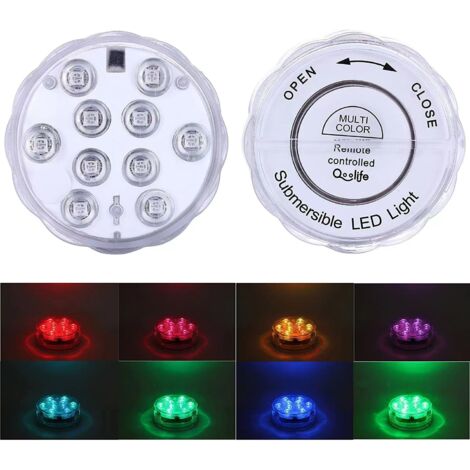 2pcs Underwater Light, Waterproof Magnetic Pool Lights LED Underwater Lights with Remote Control ...