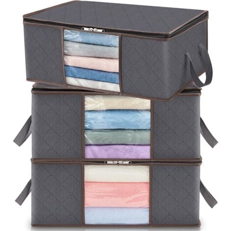 Foldable Under Bed Storage Box, Quilt Storage Cover Closet Organizer ...