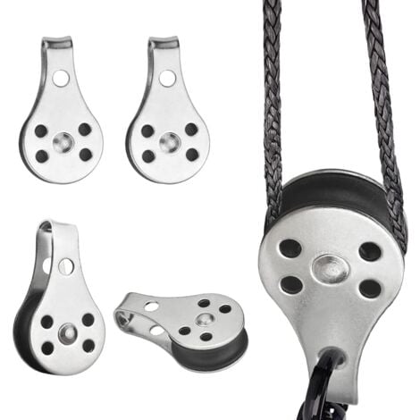 4PCS Stainless Steel Pulley Block Boat Pulley 25mm Cable Pulley Solid ...