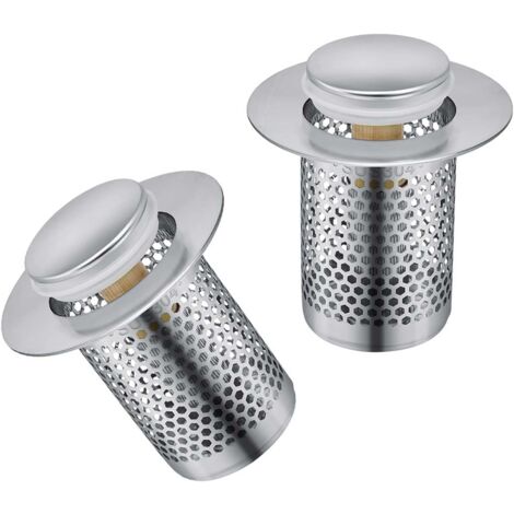 2 Pieces Sink Filter, Removable Stainless Steel Shower Hair Filter ...
