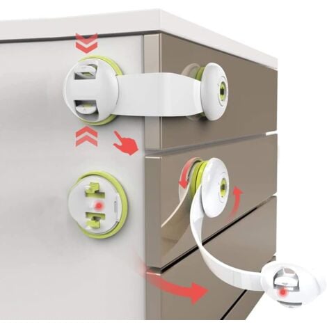 4 Pack Child Safety Locks No Tools No Drilling Required, Baby Proof ...