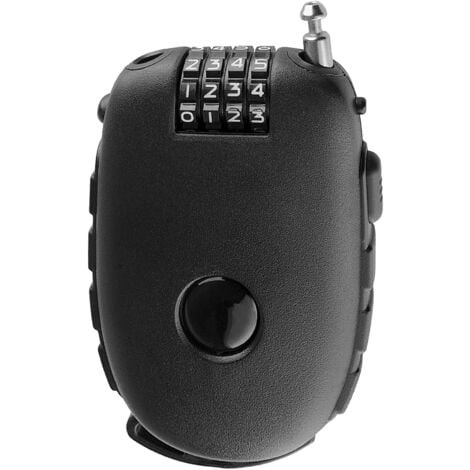 4-Digit Combination Retractable Cable Lock, 130cm Cable Lock ...