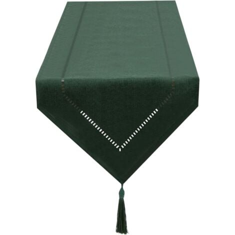 Dark Green Linen Table Runner 32 x 180cm, High Quality Table Runner ...