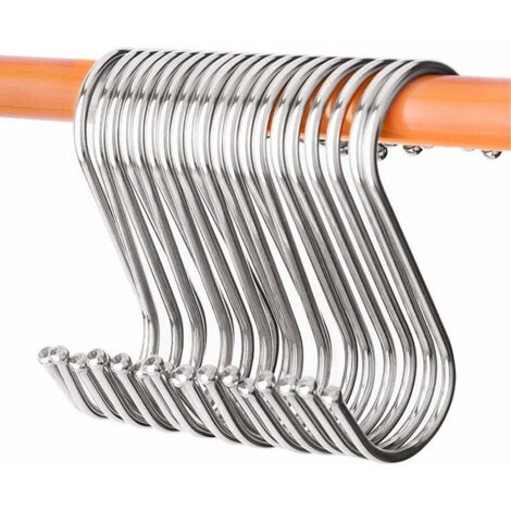 30 Pack S Hooks for Hanging, 9.5cm S Hooks, Stainless Steel S Shaped ...