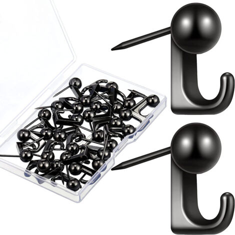30 Pieces Push Pins Hanging Hooks, Plastic Wall Hooks Push Pin Hooks ...