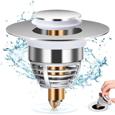 Universal stainless steel drain plug with 2 gaskets for sink basin