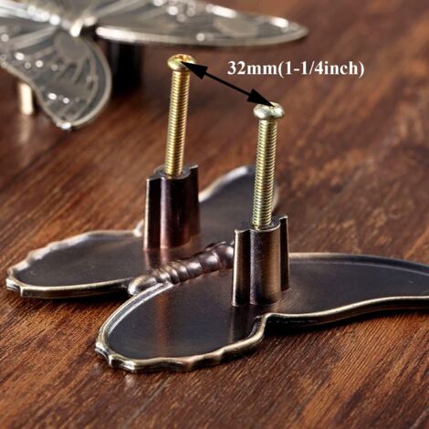 Set of 5 antique door handles, vintage butterfly-shaped furniture ...