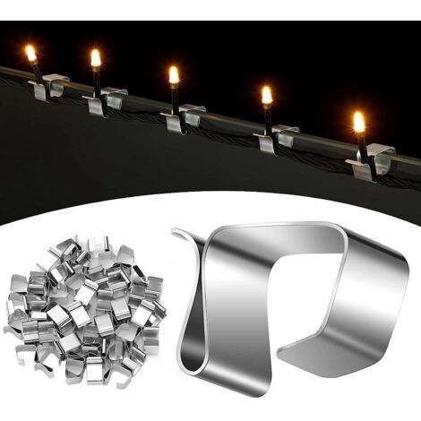 50 Christmas light gutter hooks, decorative Christmas light clips ...