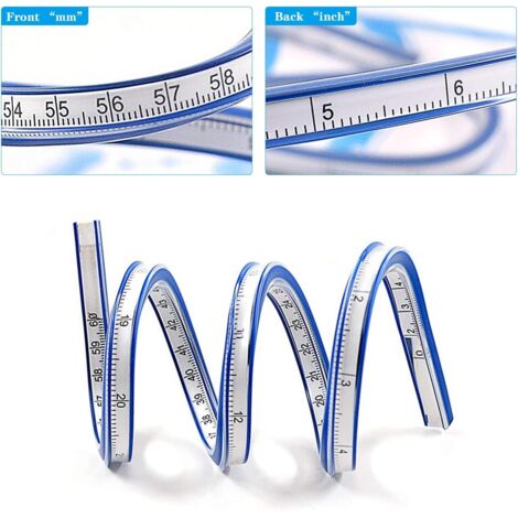 Flexible Ruler, (30CM + 60CM) Curved Ruler, Double-Sided Creative Snake ...
