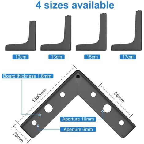 Set of 4 Furniture Legs, Load Capacity Up to 800 KG, 15cm Modern Metal ...