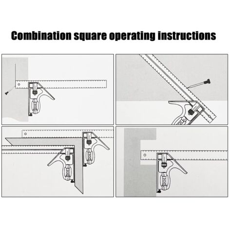 30.5 cm combination square, 45 to 90 degree markings, woodworking ...