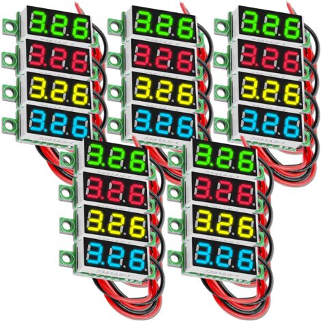x 0,28 Zoll Mini-Digital-Voltmeter mit 7-Segment-LED-Anzeige 2,5V - 30V ...
