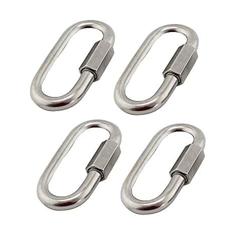 CSPARKV 4er-Set M6/0,24 Zoll 304 Edelstahl-Schnellverschluss, Edelstahl-Karabiner mit ovaler D ...