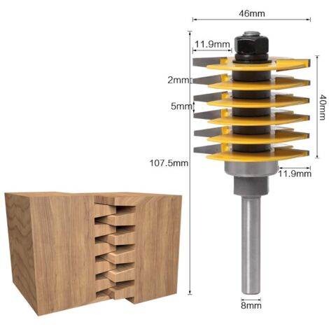 CSPARKV Empilable Réglable Fente Router à Bits 8mm Tenon Joint Cutter ...