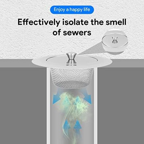 CSPARKV （11 × 11 × 3,5 cm）Set mit 2 Küchenspülenfiltern, rostfreiem ...