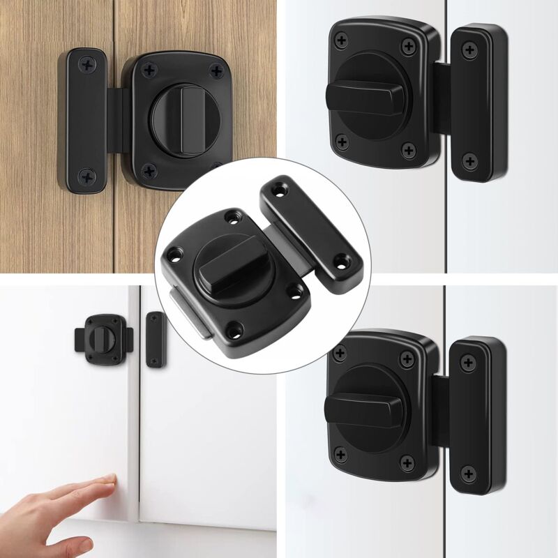 Door Latch Lock Two-Way Swivel Security Door Bolt Lock, Bathroom Latch ...