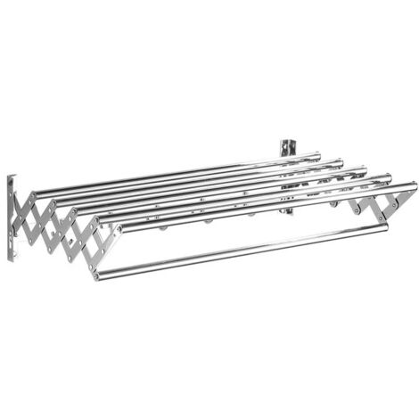 50cm Stainless Steel Wall Mounted Extendable Towel Rack 5 Hanging Rails ...
