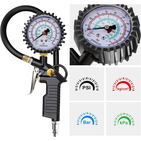 Digital Tire Pressure Gauge Multifunctional Tire Pressure Gauges Inflator Gun Manometer with 24 Accessories Nozzles Various