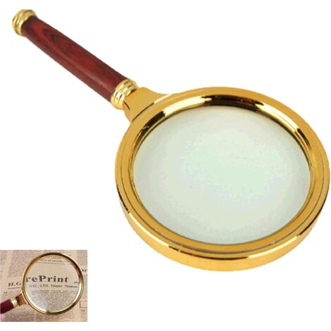 HD 10X Wooden Handheld Magnifying Glass, Pocket Magnifying Glass with ...