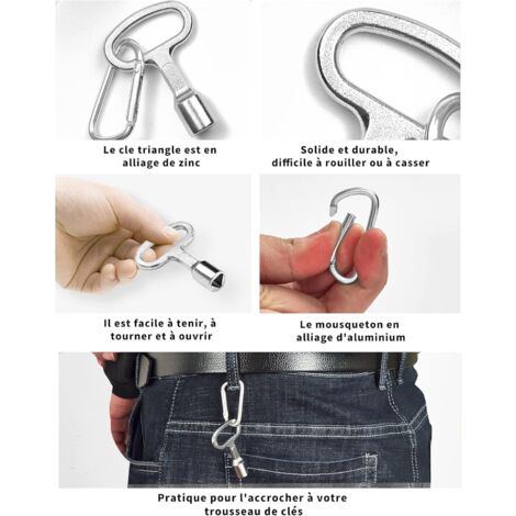 Triangle Trash Can Key Yellow Triangular Metal Socket Triangle Key for ...