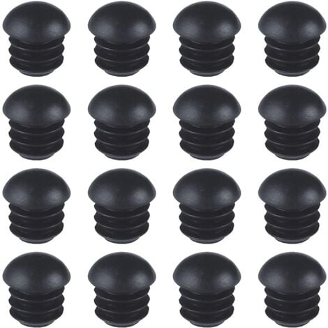 Plastic Round Caps (16mm)(Black), 16 Pieces Round Chair Tube End Caps ...