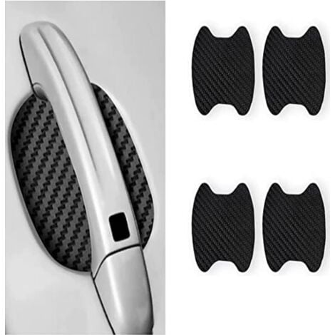 4PCS Car Door Handle Protective Film (Black)Universal Carbon Fiber Anti ...