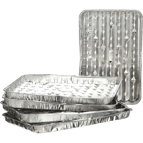 Set of 5 aluminum trays, aluminum tray, set of trays, Aluminum, Silver ...