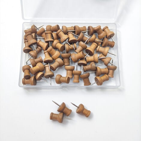 Bulletin Board Pins - 100 pcs - Wooden Push Pins for Cork Boards - Eco ...