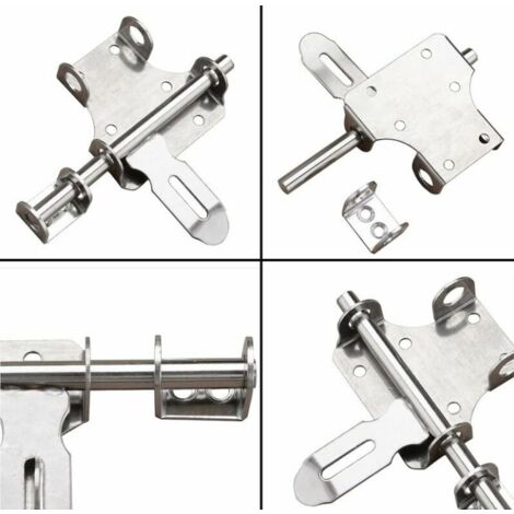 Pcs With Hole Padlock Sliding Bolt Lock, Stainless Steel Hasp Latch ...