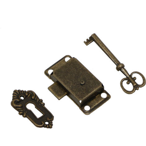 Antique Cabinet Door Lock（Cyan Color）, Antique Lock Set - Decorative ...