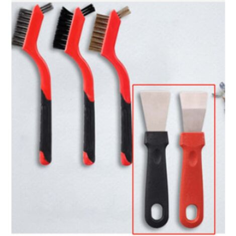 pieces, mini stainless steel brushes with an ergonomic handle