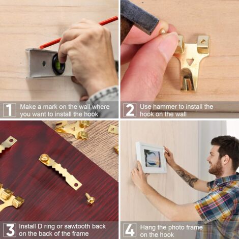 Picture Frame Hanger, 196 Pieces Picture Hanging Kit, with Screws ...