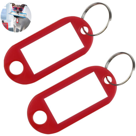 (Red),2 Writable Key Rings Color Key Rings Handwritten Label Holder ...