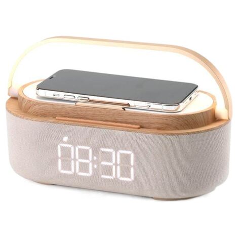 FM Radio Digital Alarm Clock with Wireless Charging, Multifunctional ...